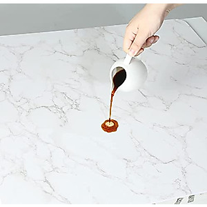 2 PCS 4 Pattern Boards Photo Backdrop for Flat Lay, Food Photography Background 24x24 Inch, BEIYANG (Marble+Light Gray)