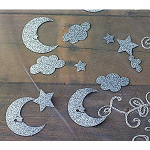 Twinkle Twinkle Little Star Baby Shower, Star Confetti, Moon Confetti, Moon and Stars Baby Shower