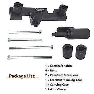 Yuesstloo Camshaft & Crankshaft Timing Locking Tool Kit, Compatible with Volvo S40 S60 XC90, Replace 9995452, with Carrying Case & Gloves