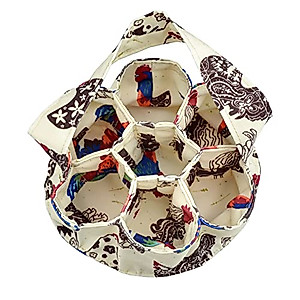 pranovo Mini Eggs Collecting Basket Eggs Gathering Basket with 7 Pouches for Chicken Hen Duck Goose Eggs Housewife Farmhouse Garden