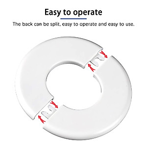 Mago Family Magic Wall Split Flange for 22mm/0.87" Dia Water Pipe, Escutcheon Plate ABS Round Self-Adhesive Plumbing Cover Plates, Water Faucet Decoration Escutcheon Pipe Collar Golden, 1 Piece