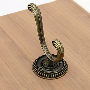 LXZ 4 PCs Antique Brass Wall Mounted Hooks - Wall Hooks - Hat Hangers Robe Hooks, Height 2.9-in (7.3 cm)