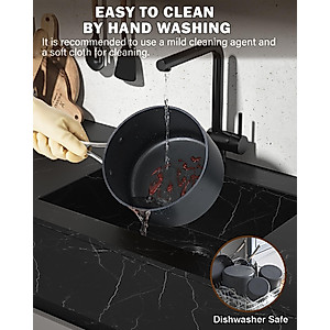 Cooks Standard 3-Quart Hard Anodized Nonstick Saucepan with Lid, Black,NC-00342