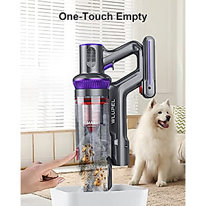 WLUPEL Cordless Vacuum Cleaner, 33Kpa Stick Vacuum Cleaner, 400W Handheld Vacuum with LED Touch Screen, 50mins Runtime for Pet Hair, Carpet and Hardwood Floor(KB-H015)