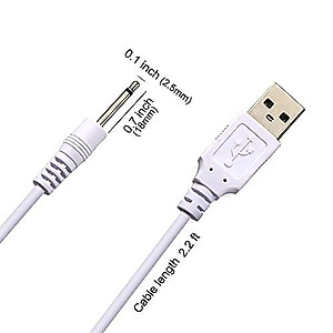 VibeMax Replacement DC Charging Cable | USB Charger Cord - 2.5mm (2 Pack)