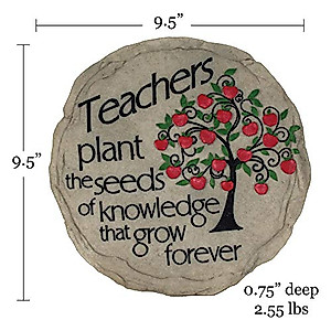 Spoontiques - Garden Décor - Teacher Stepping Stone - Decorative Stone for Garden