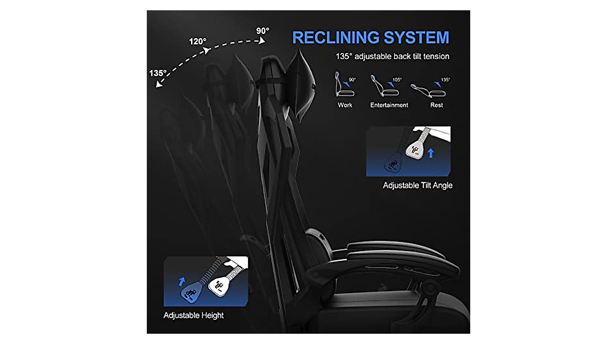 GTRACING Gaming Chair with Mesh Back & Footrest - Ergonomic & Adjustable