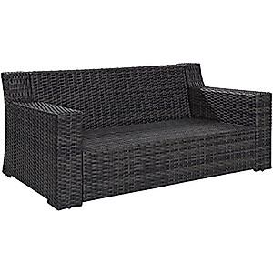Crosley Furniture KO70102BR Beaufort Outdoor Wicker Loveseat, Brown with Mist Cushions