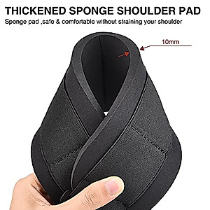 LEKATO Guitar Strap, Bass Straps for Electric Guitar with 3.3" Wide Sponge Pad for Effective Decompression Padded Bass Guitar Straps Adjustable Length from 42" to 58" with 2 Safety Locks & 6 Picks