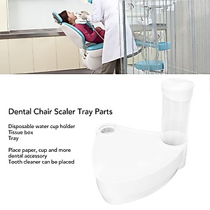 Dental Chair Cup Storage Holder, 3 in 1 Dental Chair Cup Storage Holder with Tissue Box Scaler Tray Parts for Thick Dental Chair