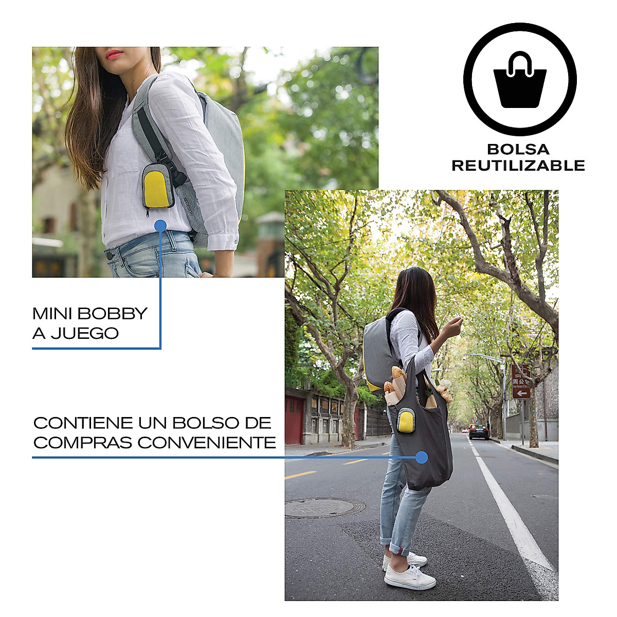 XDDesign Bobby Compact Anti-Theft Laptop USB Backpack Yellow (Unisex Bag)