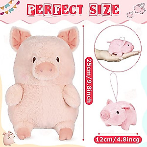 Zomiboo 5 Pcs Pig Baby Plush Cute Stuffed Animal Toy Set, Mini Pig Stuffed Animal Stuffed Pig Plush for Baby Shower Birthday Party Favors Gifts, Students Classroom Prizes, 4 inches