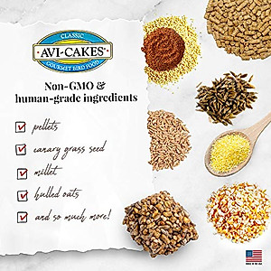 LAFEBER'S Classic Avi-Cakes Pet Bird Food, Made with Non-GMO and Human-Grade Ingredients, for Parrots, 12 oz