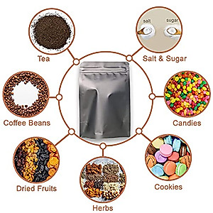 Smell Proof Can Resealable Smell Proof Bags Mylar Bags with Oxygen Absorbers Pack Resealable mylar bags Resealable bags Mylar Ziplock Bags Food Storage Packaging 4 different sizes 150 pieces (Black)