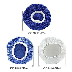 Moicstiy 40 Pcs Polishing Bonnet Pads Buffer Pads Cover (5-6 Inch) Car Polisher Bonnet Microfiber Bonnet Waxing Bonnet Including 24 Microfiber 8 Plush 8 Non Woven for Car Polisher
