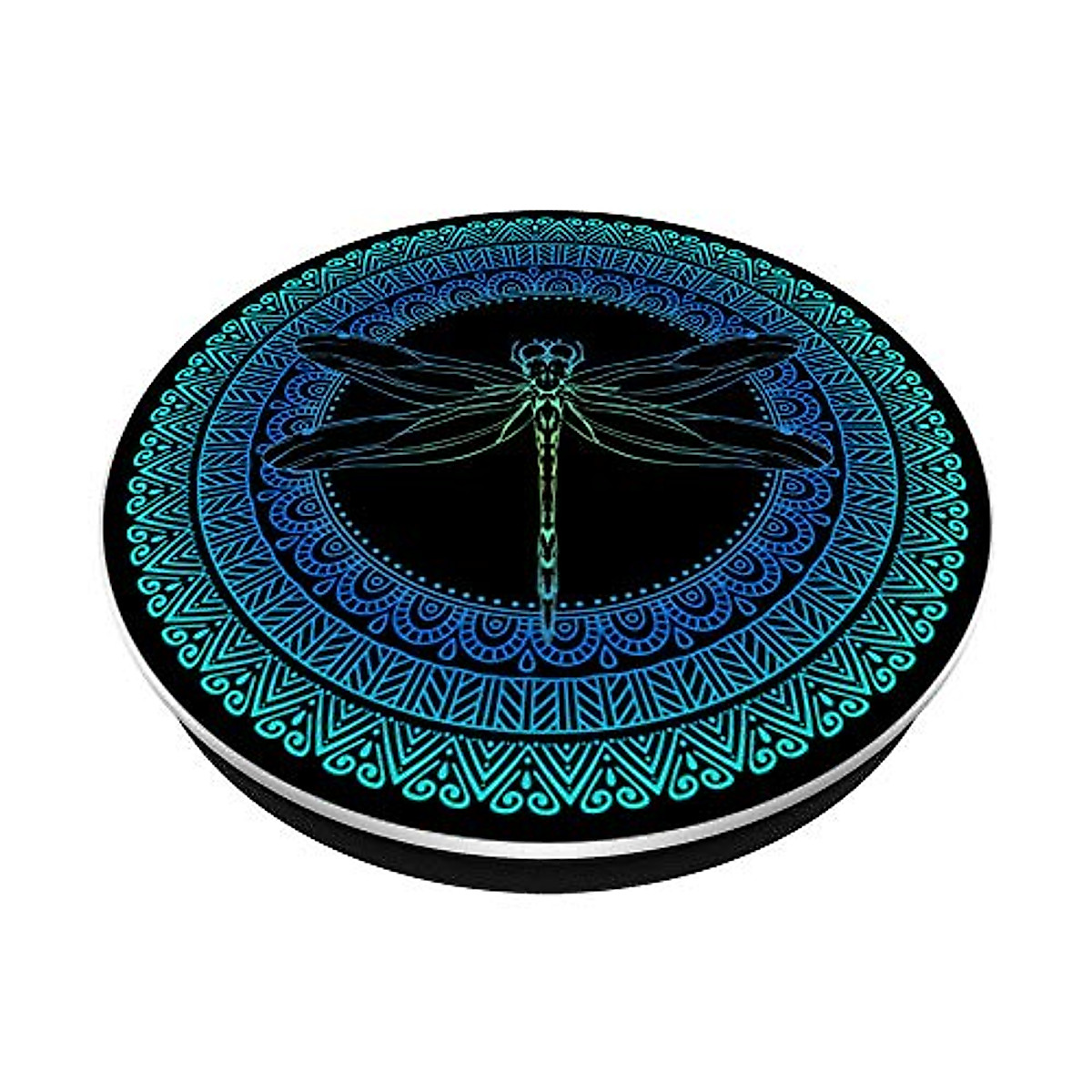 Spiritual Flow Sacred Fractal Geometry Mandala Dragonfly PopSockets PopGrip: Swappable Grip for Phones & Tablets