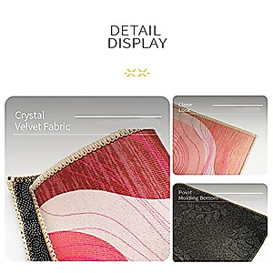 3D Print Cube Marble Rugs for Living Room Bedroom Blue and Gold Carpet Abstract Non Slip Area Rug 63"x47.2"