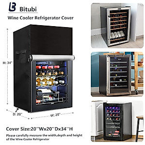 Bitubi Wine Cooler Refrigerator Cover,Outdoor Fridge Cover – Waterproof, Dustproof, Sun-Proof, 20" W x 20" D x 33" H. Suitable for most 32-36 Bottle Beer or Wine Mini Fridge (Black)