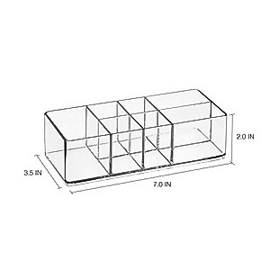 iDesign 1547 Med+ Bathroom Vanity Divided Organizer, Medication and Bathroom Accessory Organization, 7.1" x 3.1" x 5.1", Clear