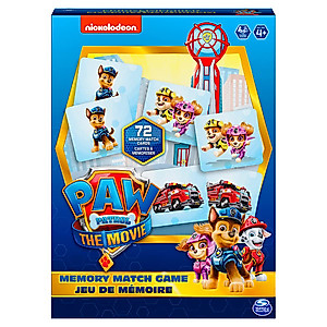 Paw Patrol The Movie Memory Matching Game | for Boys & Girls Age 4 and Above | A Fun Memory Game for Kids | Chase, Rubble, Rocky, Skye, and More