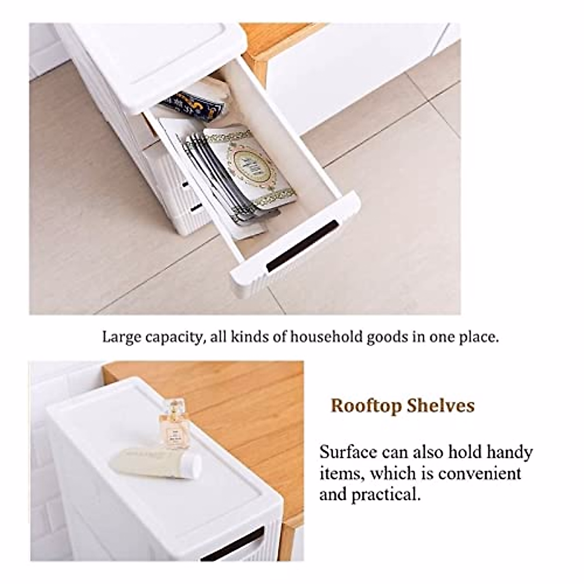 Tire Cart Organizer Unit with Narrow Slim Container Storage Cabinet for Bathroom Bedroom (Size : 4 Floor)