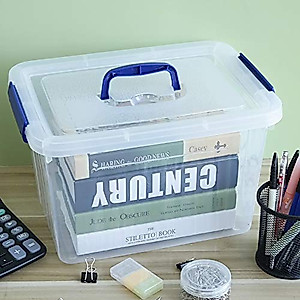 Wekioger Versatile Storage Organizer Plastic Bins with Lid, 12 Quart Latching Box, Set of 1
