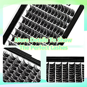Large Tray- 10-20MM Available 120 Pcs D Curl Cluster Eyelashes Makeup Volume Eye Lashes Extensions Natural Long Wide Stem Individual False Eyelashes (16mm)