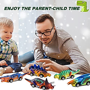 Mchochy 6 Pack Painting Dinosaur Pull Back Car Toys Arts and Crafts for Kids Age 3-12, DIY Dinosaur Painting Kits for Boys Girls Kids Christmas Party Favors Stocking Stuffers Gifts