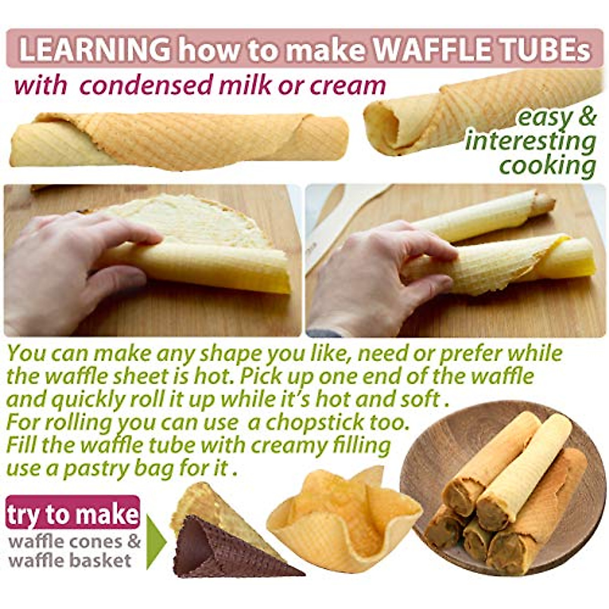 Waffle Maker round form Non-stick Cookies Pastry