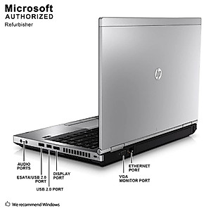 HP ELITEBOOK 8470P 14 Inch Business Laptop, Intel Core i7-3520m up to 3.6GHz, 8G DDR3, 480G SSD, DVDRW, WiFi, USB 3.0, VGA, DP, Win 10 64 Bit-Multi-Language Supports English/Spanish/French (Renewed)
