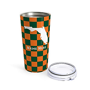 State Pride Series Florida Miami Edition - Personalized Stainless Steel Tumblers for Travel Keep Coffee Warm Beer Cold - Cup Mug Pool Beach Office Presents Gift