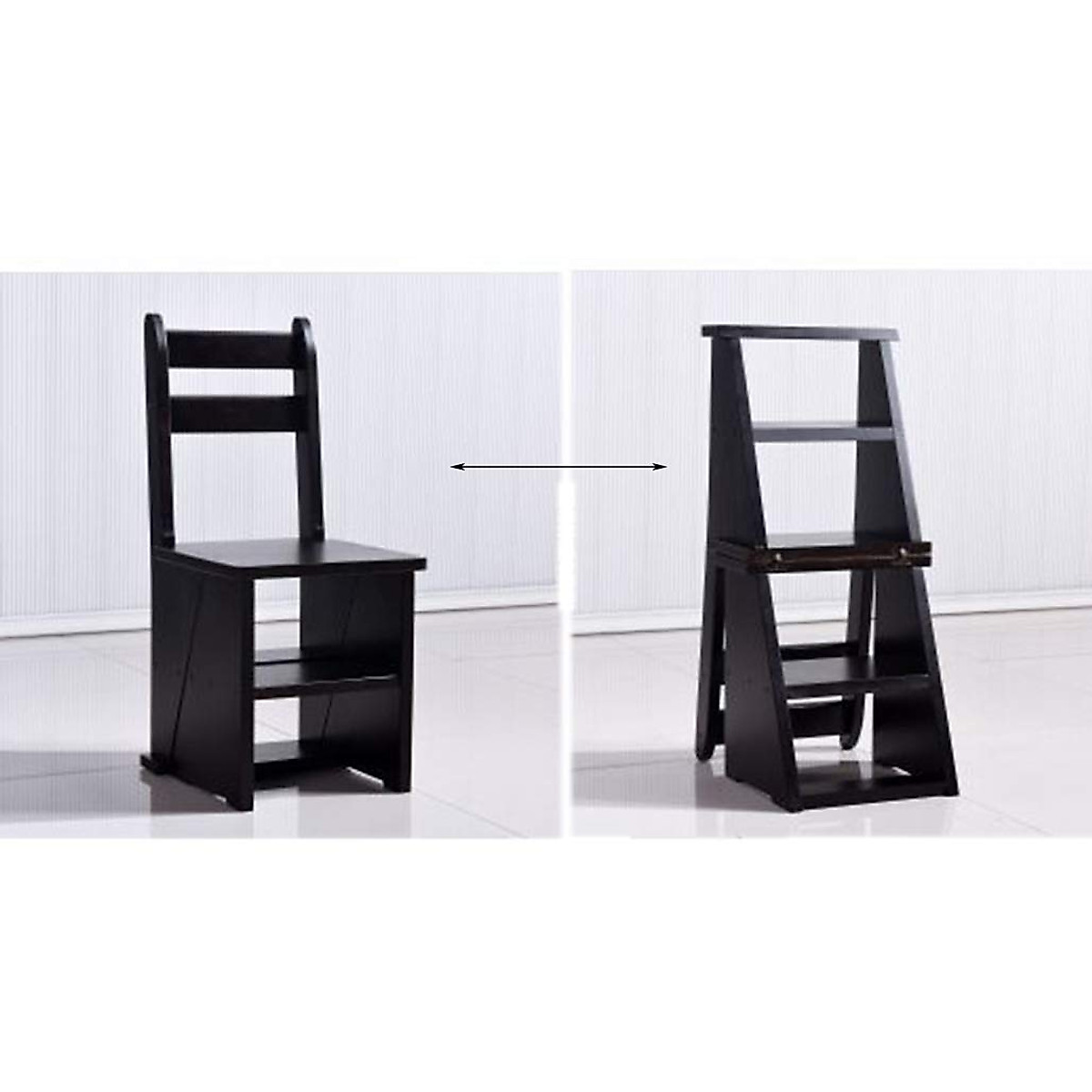 Step Stool Wooden Step Stool for Kitchen, Bathroom, Closet Step Stool Stair Chair Seats Portable Flower Rack 5-Step Ladder Chair Multifunctional Folding Chair Library Stepladder Stools