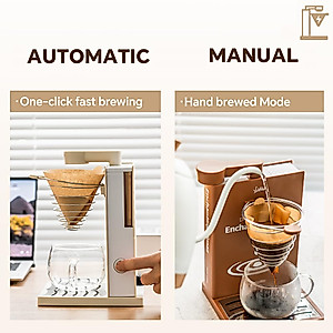 Electric Pour Over Coffee Machine Automatic ,One Button Press Drip Electric Coffee Maker with Elegant Design for Car Camping Hiking Outdoors Portable Use,10oz 400W Americano Dripper (Classical White)