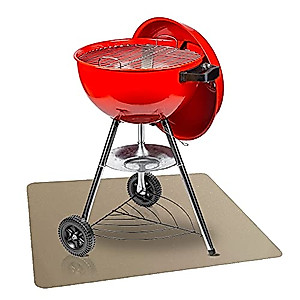 RESILIA - X-Large Under Grill Mat - Beige/Tan Orange Peel, 57 x 47 inches, for Outdoor Use