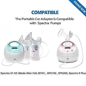 12 Volt Car Vehicle Lighter Adapter for Spectra S1, S2 Breast Pump - Replacement Power Adapter for Spectra S1,S2 Pumps Made After Feb 2015
