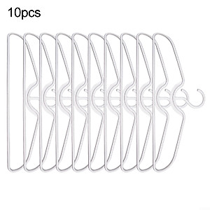 Plastic Hangers Clothes Hangers Coat Hangers Space Saving Closet Hangers, Anti-Slip Heavy-Duty Short Neck Hanger Thin Hsangers,Travel Hangers for College Dorms, Homes, White(10Pack)