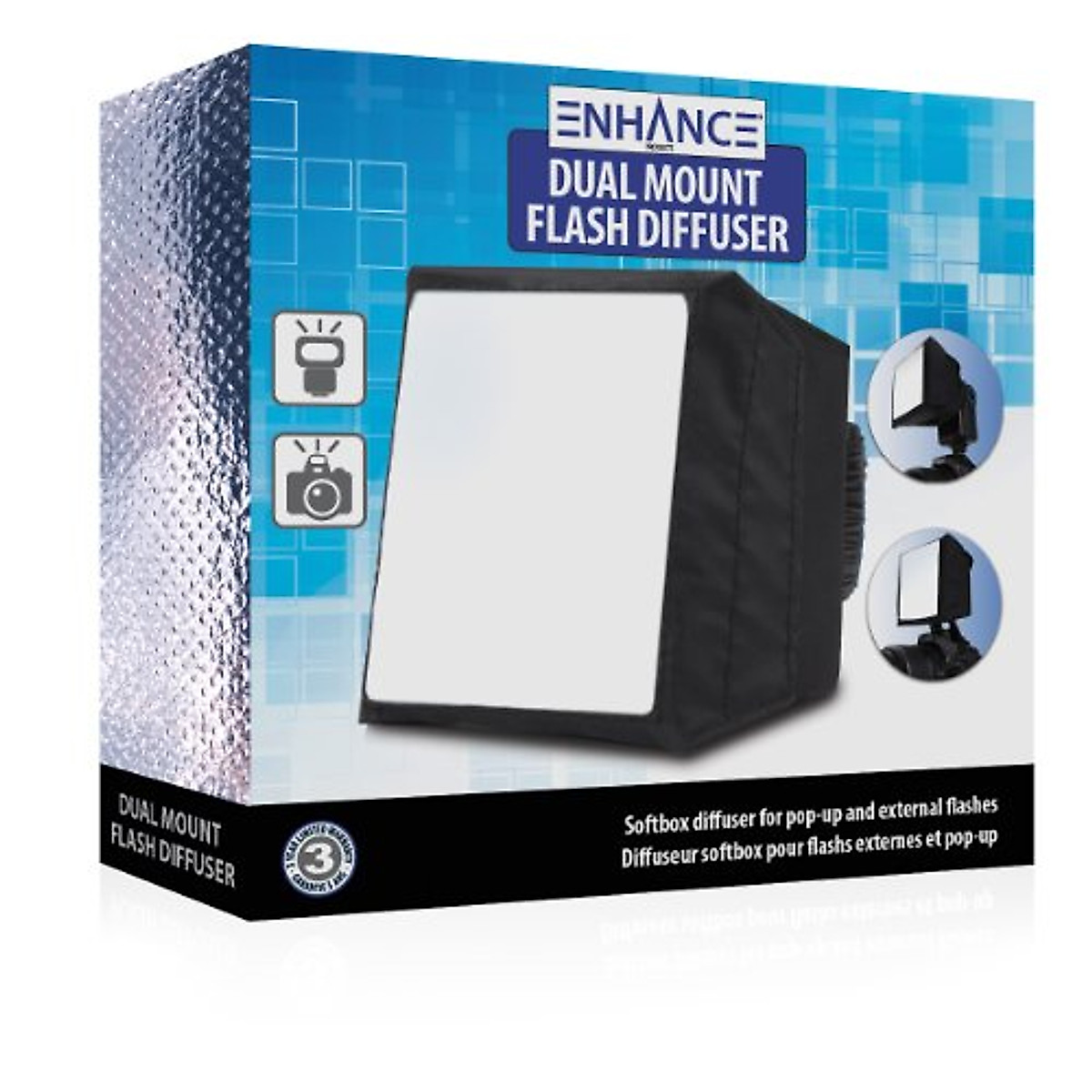 ENHANCE Camera Light Diffuser Softbox for Pop Up and External Speedlites with Foldable, Universal Design, Compatible with Neewer, Altura, Youngnuo, Canon, Nikon, and More Speedlite Flashes