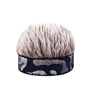 Novelty,unisex-adult Visor Sun Cap Party Wig Peaked Beanie Hat Headband with Spiked Hair Brown, Medium