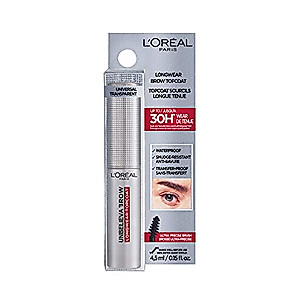 L'Oreal Paris Unbelieva-Brow Longwear Eyebrow Topcoat, Waterproof, Smudge-resistant, Transfer- Proof, Quick Drying, Easy and quick application with precise brush, Universal Transparent, 0.15 fl. oz.