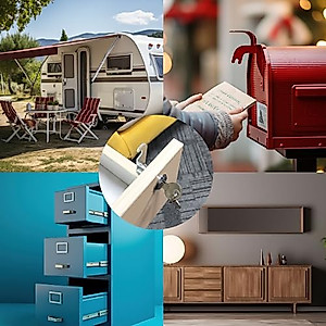 inBovoga 2 Pack Cabinet Locks with Keys, 5/8" Cam Lock Keyed Alike, Mailbox Lock Replacement Secure File Drawer Tool Box RV Door, Zinc Alloy