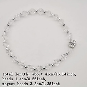 Magnetic Curtain Tiebacks Decorative Curtain Holdbacks, glrovazas 2Pcs 16 Inch Long Durable Crystal Tie for Curtains Curtain Holders for Window Draperies Simplicity Elegance