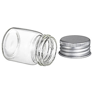 Coloch 36 Pack 15ml Empty Glass Jars with Screw Aluminum Caps, 0.5Oz Mini Cosmetics Container Jar Glass Paint Jar Refillable Glass Oil Vials Test Bottles for Cosmetics, Chemicals, Decoration