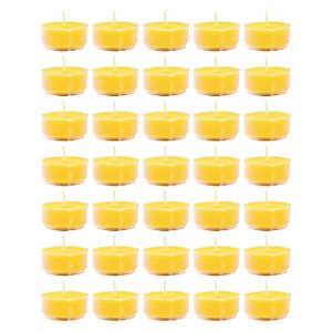 Mudra Crafts Tibetan Tealight Vanaspati Ghee Butter Lamp Candle Set for Meditation, Ceremonies, Rituals, Altars, Diwali (Clear Container)