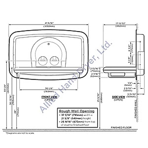 Koala Kare® KB310-SSRE - Recessed Horizontal Stainless Steel Baby Changing Station (New for 2021)