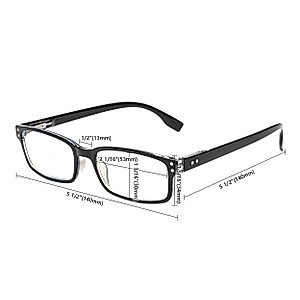 CessBlu 4 Pack Vintage Reading Glasses Men Comfort Readers Women Reading Eyeglasses(Black,+3.00)