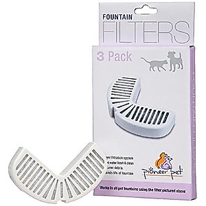 Pioneer Pet Replacement Filters for Ceramic & Stainless Steel Fountains, Raindrop Filters (3 Filters)
