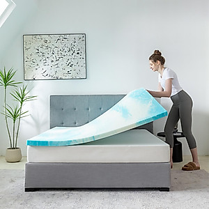 Full Mattress Topper 3 Inch Memory Foam Mattress Topper with Gel Infusion, Cooling Mattress Pad in a Box, CertiPUR-US Certified, 54”x75”, Blue