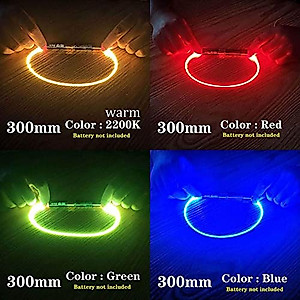 LED Filament 1PC DC3V 130mm 300mm Warm 2200K Retro Bulb LED Filament Lamp Parts LED Bead Light Accessories Diodes Flexible Filament(130mm-blue)