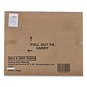 Universal UNV35600 27 in. x 34 in. Unruled Easel Pads/Flip Charts - White (50 Sheets, 2/Carton)