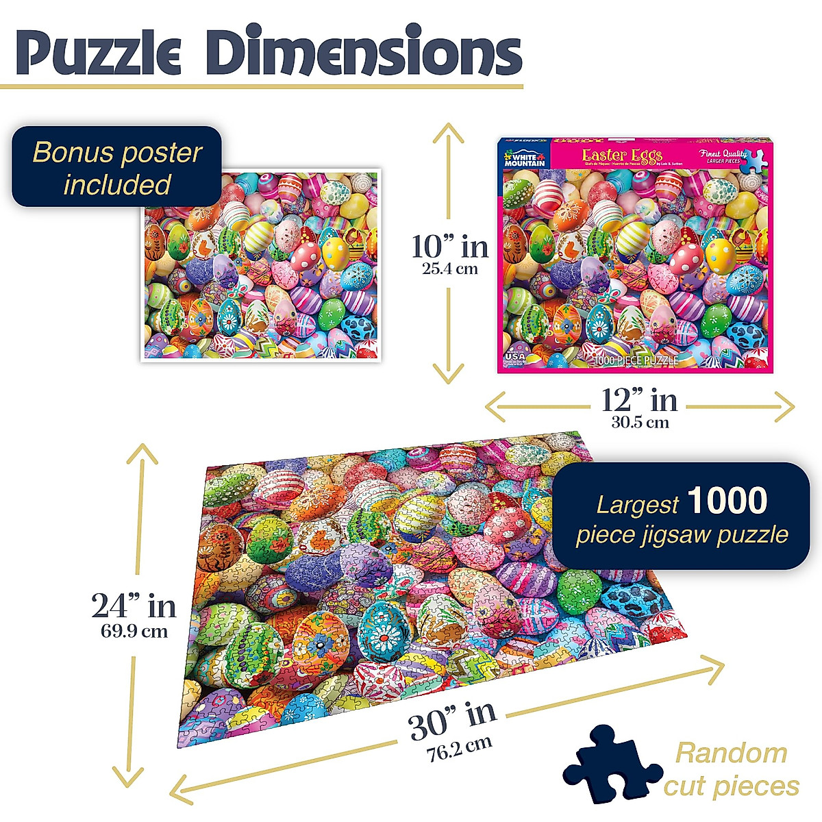 White Mountain Puzzles Easter Eggs, 1000 Piece Jigsaw Puzzle